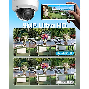 DS-2CD2183G2-I 2.8mm HIK 4K 8MP AcuSense PoE Fixed Dome IP Camera Outdoor Indoor with Human/Vehicle Detection, 120dB WDR, H.265+, 98ft IR Night Vision, Compatible with HIK NVR/Hik-Connect APP