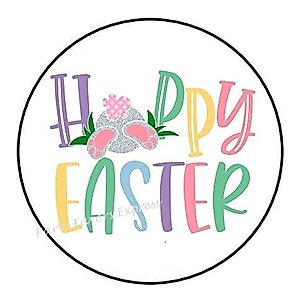 1.5" Inch Happy Easter Bunny Stickers - Happy Easter Stickers - Bunny Stickers Envelope Seals Labels - D #AA61RK (30 Pcs)