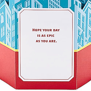 Hallmark Paper Wonder Superman Pop Up Father's Day or Birthday Card with Music (Plays Superman Theme)