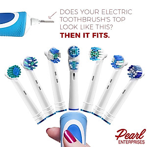 Replacement Brush Heads Compatible with Oral B Braun Electric Toothbrush- 16 Pk of Generic Assorted Brushes for Oralb- 8 Cross & 8 Floss- Fits Oral-b Pro 1000, Vitality, Triumph, Kids + More!