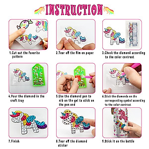 7July Decorate Your Own Water Bottle Kits for Girls Age 5-6-8-10,Unicorn Painting Crafts,Fun Arts and Crafts Gifts Toys for Girls Birthday Christmas