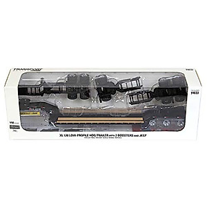 Diecast Masters XL 120 Low-Profile HDG Outrigger Style Trailer with Jeep and 2 Boosters Transport Series 1/50 Diecast Model 91033 for unisex-adult