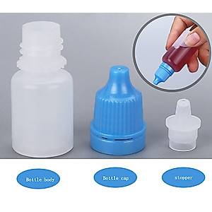 Burry Life Science 12PCS 5ML White Plastic Empty Squeezable Dropper Bottles Portable Eye Liquid Dropper Small Plastic Refillable Containers with Screw Cap and Plug (White, 5ML)