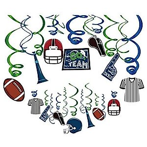 Aaon Football Hanging Swirl Decorations(30Ct),Sports Decorations,Tailgate Decorations for Girls,Boys,Kids,Toddler and Adults,Home,Classroom,School,Colleage,Office,Bedroom