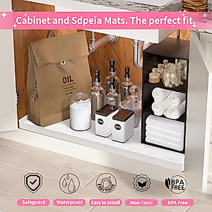 Sdpeia Under Sink Mat for [31" x 22"] Cabinet, Upgraded Silicone Waterproof Mat Kitchen Cabinet Liner Cabinet Protector Kitchen Organizers and Storage