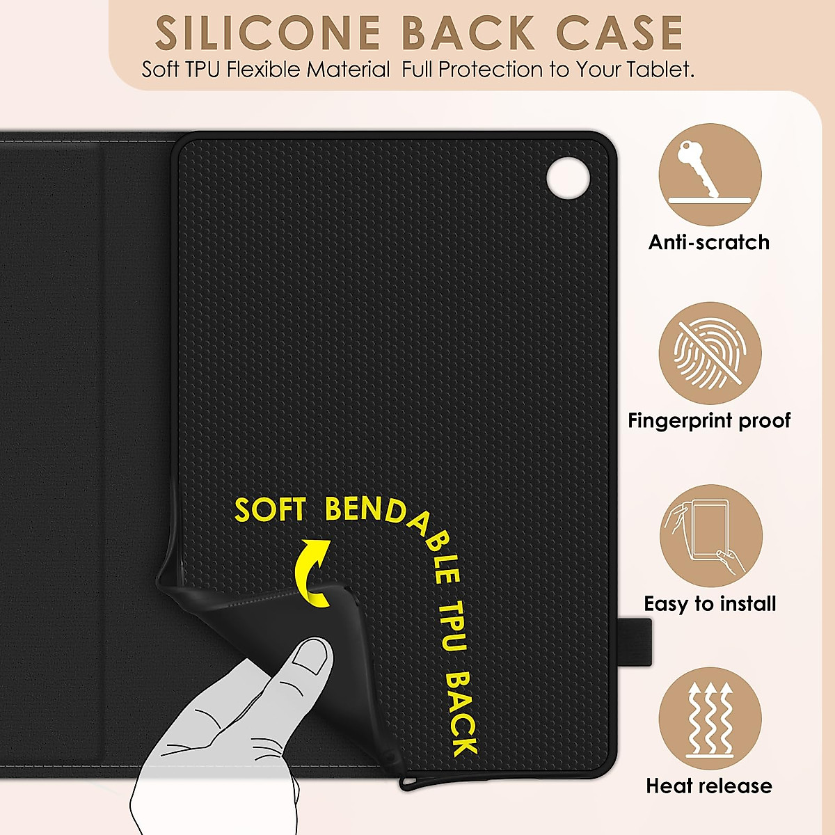 DETUOSI Leather Case for Samsung Galaxy Tab A8 10.5" 2022 (SM-X200/X205/X207) with S Pen Holder & Soft Silicone Back,Auto Sleep/Wake Elastic Closure 2-Angles Viewing Folio Protective Smart Book Cover