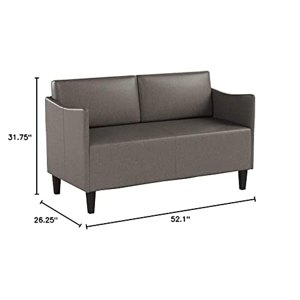 Christopher Knight Home Nyx Leather Loveseat, Grey