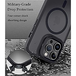chitri Camera Kickstand Magnetic Case,Compatible with iPhone 14 Pro Max Case with Ring Stand,[Compatible with MagSafe] [Military Grade Drop Tested] Translucent Matte Case