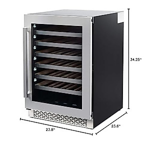 COSMO COS-24BIWCS 48-Bottle Stainless Steel 24 in. Single Zone Compressor Wine Cooler