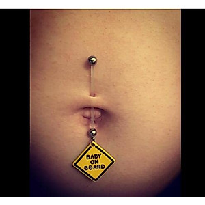 D.Bella 14G Pregnancy Belly Button Rings for Women Flexible Belly Button Ring Long Maternity Belly Button Ring Silicon Belly Button Rings