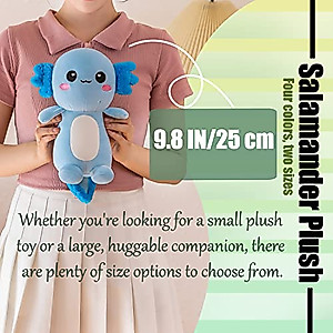 CNAANA Cute Axolotl Stuffed Animal Salamander Plush, Soft Axolotl Plush Toy for Boys Girls Gifts for Gifts (Blue, 9.8in/25cm)