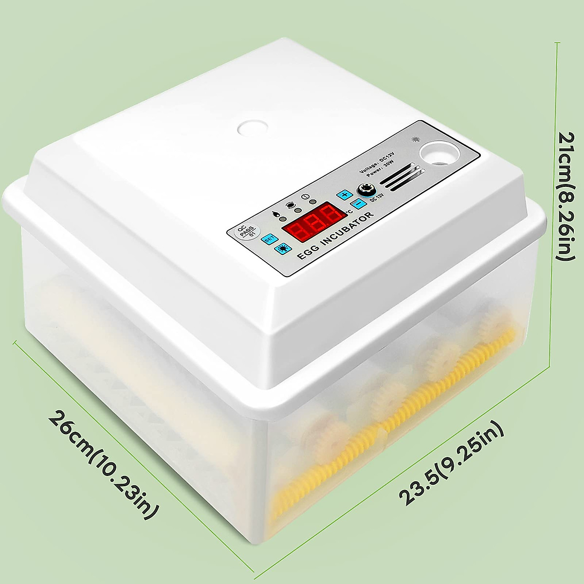 16 Eggs Incubator for Chicken Eggs, Led Candler Automatic Egg Turner Temperature Control,Poultry Hatcher for Chick, Duck, Quail, Goose Eggs