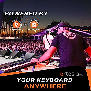 Artesia PE-88 Arranger Keyboard Piano with Full Size Velocity Sensitive Keys - 88 Key Semi-Weighted Keyboard Workstation - Portable Electric Piano Keyboard with 137 Voices & 100 Backing Track Styles