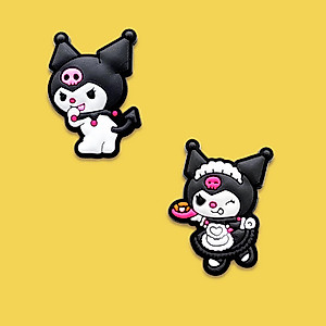 pocpockets Cartoon Shoe Charms for Clog, Cute Animal Charms Decoration for Women Adults (Black)