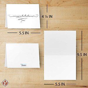 Congratulations Greeting Cards and Envelopes – Congrats Class of 2024 Graduation, Wedding, Engagement, Job Promotion, Baby Shower and Celebration Success Achievement – 4.25" x 5.5" – 25 per Pack