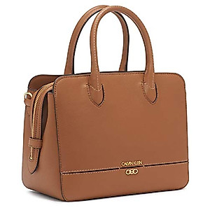 Calvin Klein Sophia Micro Pebble Leather Satchel, Caramel