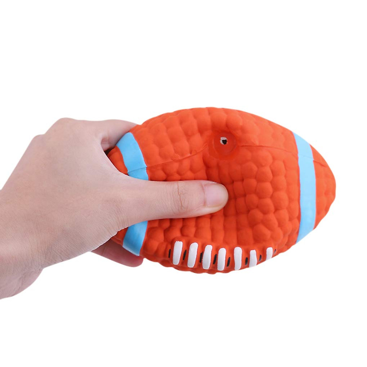 Dog Toys, Indestructible Rubber Puppy Squeaky Chew Toys Durable Dog Teeth Cleaning Squeaker Interactive Training Molar Bite Balls Floating Bouncy Pets Fetch Ball Toys for Small Medium Large Dogs