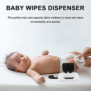 Toyvian Travel Wipes Baby Wipes Dispenser Pattern Portable Wipes Case Baby Wipe Holder Wet Wipe Container Wet Tissue Box for Outdoor Travel Home Black White Travel Wipes Case