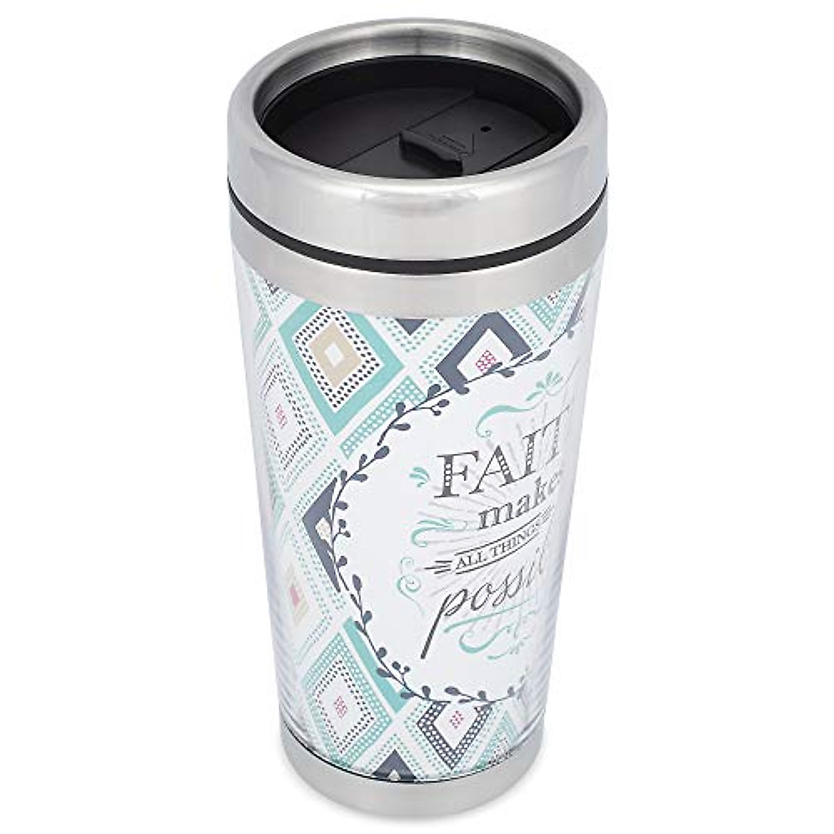 Elanze Designs Faith All Things Possible 16 Oz Stainless Steel Travel Mug with Lid