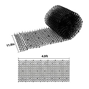 Hmyomina 16.4FT Cat Scat Mat with Spikes Anti-Cats Network Mat Deterrent Mat Digging Stopper for Indoor Outdoor with 8 Garden Staples (8.2FT 2 PCS)