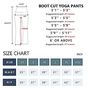 BUBBLELIME 29"/31"/33"/35" 4 Styles Women's Bootcut Yoga Pants Tummy Control - Side Pockets_MAHOGANYMAROON XL_29" Inseam