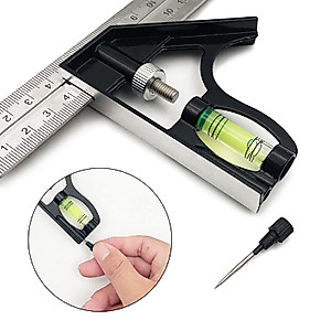 LYFJXX 12" Combination Square, 45-90 Degree Marking, Carpentry Woodworking Measure Tools, Combination Square Set, Metal Ruler Framing Square T Ruler Framing Square, Metal Square