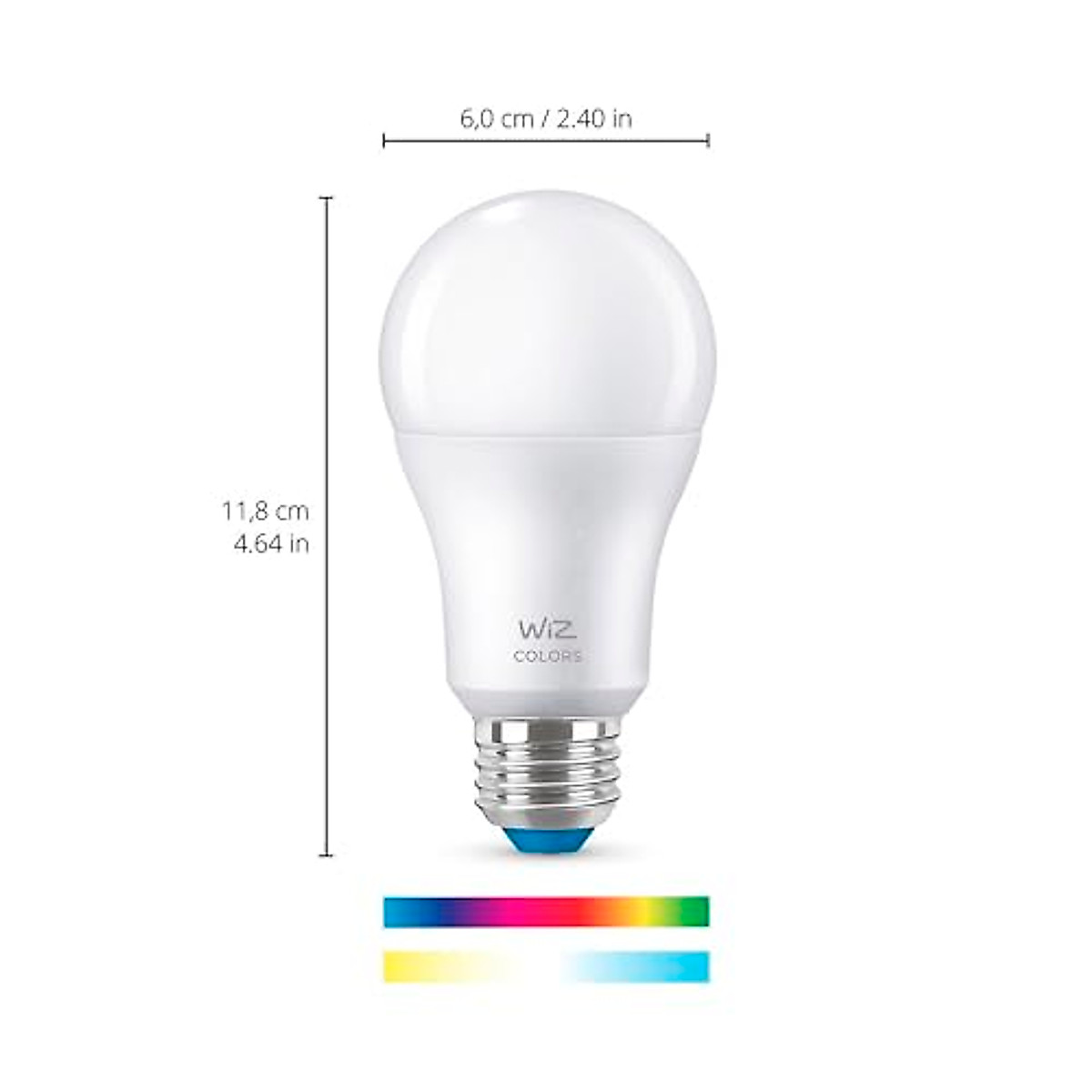 WiZ Connected 60W A19 LED Smart Light Bulbs - Connects to Your Wi-Fi - E26 Smart Bulb - Control with Voice or App + Activate with Motion - Matter Compatible - 4 Pack