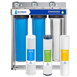 Express Water WH300SCGS Whole House Water Filtration System, Stainless Steel and Express Water Kinetic Degradation Fluxion Replacement Filter