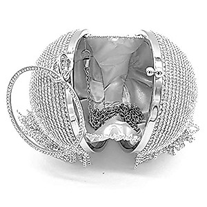 Oweisong Women’s Round Ball Evening Bag Clutch Cage Purse Vintage Banquet Shoulder Handbag