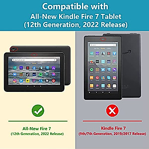 TBXOSTN Case for All-New Amazon Kindle Fire 7 Tablet (7" Display, 12th Generation, 2022 Release), Premium PU Leather Stand Cover with Smart Auto Wake, Inspirational Quotes Customized