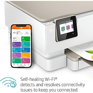 HP Envy Inspire 7255e Wireless Color All-in-One Printer with Bonus 6 Months Instant Ink (1W2Y9A) (Renewed Premium), White