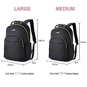 LIGHT FLIGHT Laptop Backpack, Travel Backpack for Women,Stylish Laptop Bag 15.6 Inch,Work Computer Bag with Charger Slot,Bookbag for Work School College Business Trip,Black,Nylon