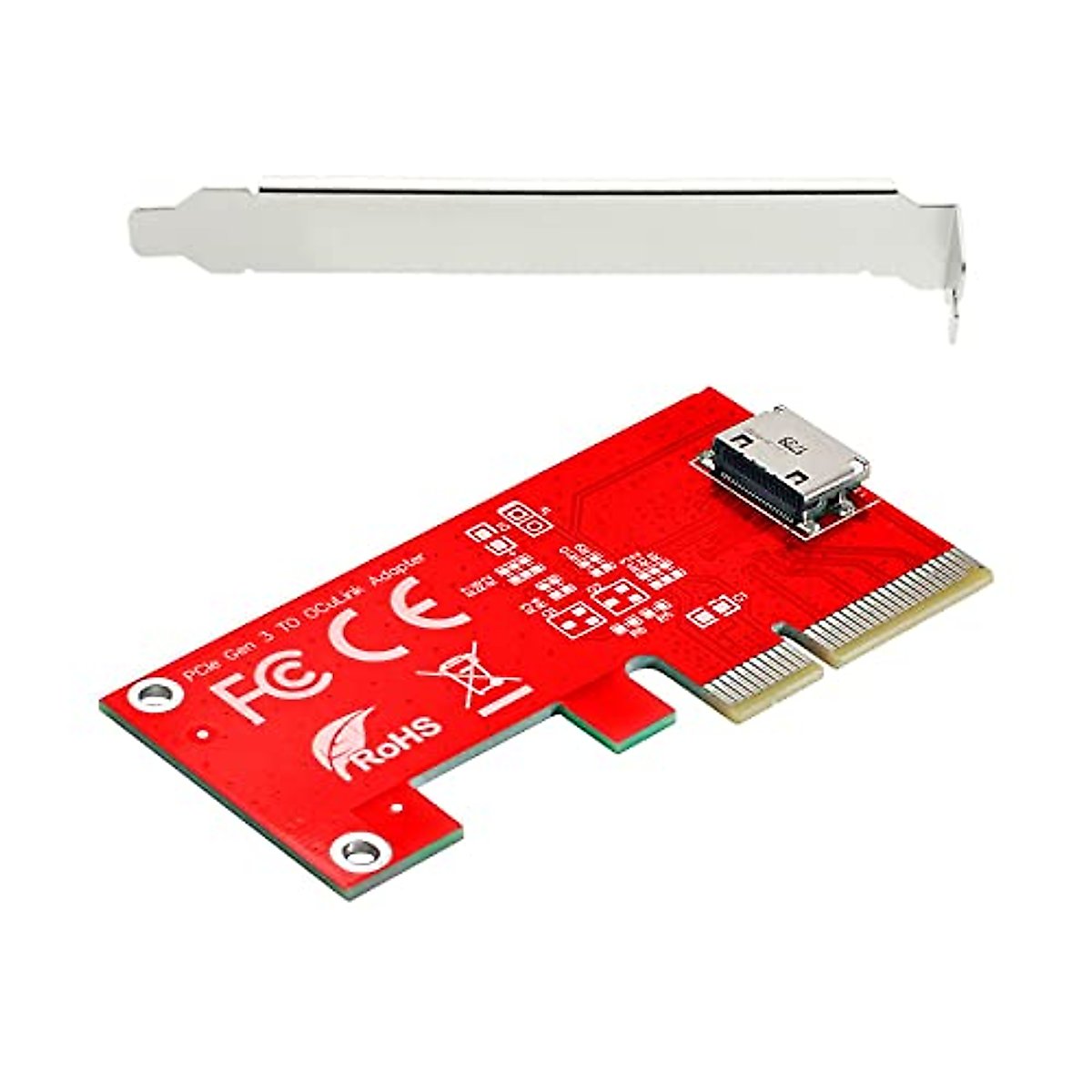 NFHK PCI-E 3.0 Express 4.0 x4 to Oculink Internal SFF-8612 SFF-8611 Host Adapter for PCIe SSD with Bracket