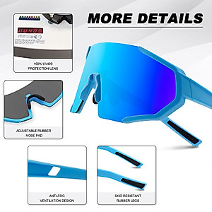 BangLong Cycling Polarized Sports Sunglasses for Men Women with 3 Interchangeable Lens Sports Golf Baseball Running Glasses
