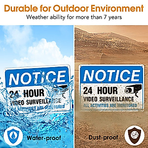 Video Surveillance Sign, All Activities Are Monitored - 2 Pack - 7 x 10 Inches Rust Free .040 Aluminum Reflective - UV Protected, Waterproof, Weatherproof and Fade Resistant - 4 Pre-drilled Holes