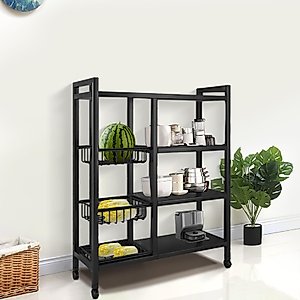 GizmoSynth Garage Storage Shelves 4-Tier Heavy Duty Shelving, Utility Storage Rack Metal Shelving Units for Warehouse Basement Shelf Rack, 31.5" W x 12.6" D x 42.52" H