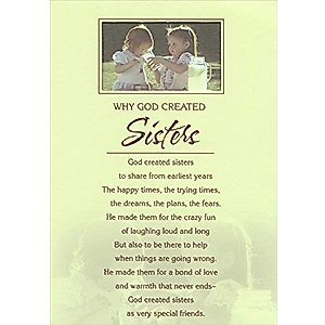 Designer Greetings Why God Created Sisters Die Cut Window Religious Birthday Card for Sister