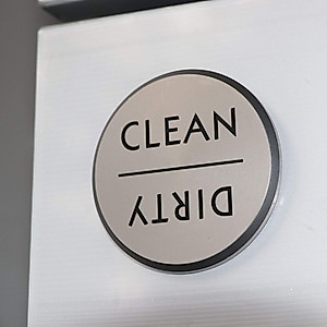 TOPNIKE Clean or Dirty Dishwasher Magnet, Diameter 2.75", with 2 of Round Magnets and a VHB Tape, 1 Pack, (Silver Aluminum)