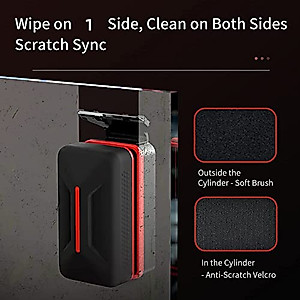 CHERLAM Strong Magnetic Cleaning Brush, Aquarium Glass Cleaning Brush, Floating Fish Tank Cleaning Tool, 2 in 1 Aquarium Cleaning Tool with Scrubber and Scraper [No Scratch Anti-Slip] XL