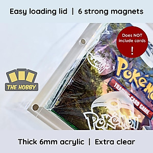 The Hobby Lair Deluxe Acrylic Case Compatible with English Pokemon Booster Boxes | Magnetic Easy Top Loading | Thick 6mm Protection