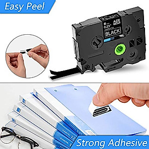 GREENCYCLE 3 Pack Compatible for Brother AZE 315 TZe-315 TZ315 Laminated Tze Tz Tape White on Black 6mm (1/4") Width 8m (26.2ft) Length for P-Touch PT2430PC 1890C PT-D210 300BT PT-1010 PTH100 D200