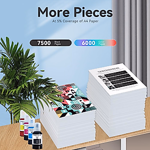 Bwen Orange Scented Ink Refill Bottles Compatible for 502（4-Pack）(BK/C/M/Y) fit for Epson 502 Ink Bottle Replacement fit for ET-2850 ET-3830 ET-3850 ET-2760 ET-3760 ET-15000 (Not OEM Ink)