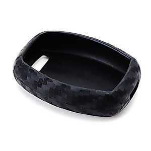iJDMTOY Carbon Fiber Pattern Soft Silicone Key Fob Cover Case Compatible with Honda Accord Civic CRV CRZ FIT Insight Pilot Odyssey Ridgeline, etc 2 3 4 Button Key