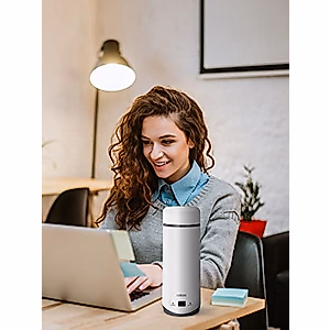Portable Electric Kettle, Inbuilt ＆ Hidden Cord Upgrade, Travel Electric Water Boiler w/ Current Display, 8 Preset TEMP, Small Capacity Instant Brewing for Tea, Coffee, Milk, On The Go (11.8 Oz)