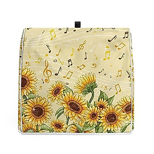 HUISEFOR Stand Mixer Cover Compatible with 4.5-5 Quart Kitchen Aid Mixer, Music Sunflower Design Washable Appliances Dustproof Covers Fit Tilt Head and Bowl Lift Models Mixers