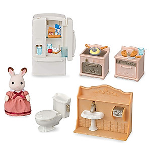 Calico Critters Playful Starter Furniture Set - Toy Dollhouse Furniture and Accessories Set with Collectible Figure Included