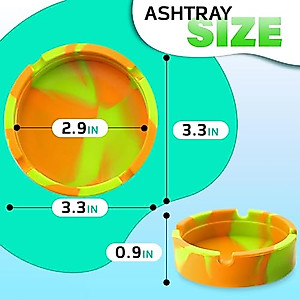 3Pcs Silicone Ashtrays for Cigarettes - Rubber Tray High Heat silicone cigarette holder Ash Tray Round Tray Cigar Ashtrays - Patio Decor ashtrays Outdoor Cigar Ashtray Indoor Decor Home Office Decor