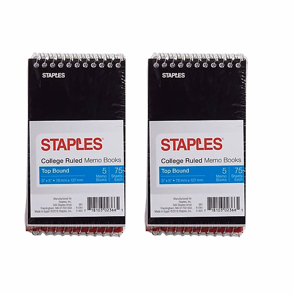 STAPLES Top Bound Memo Books, 3" x 5", 10/Pack (10 Pack)