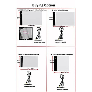 Small A5 Ultra-Thin Portable LED Light Box Tracer w/USB Cable Dimmable Brightness LED Artcraft Tracing Light Box Light Pad for Artists Drawing Sketching Animation Stencilling X-ray Viewing