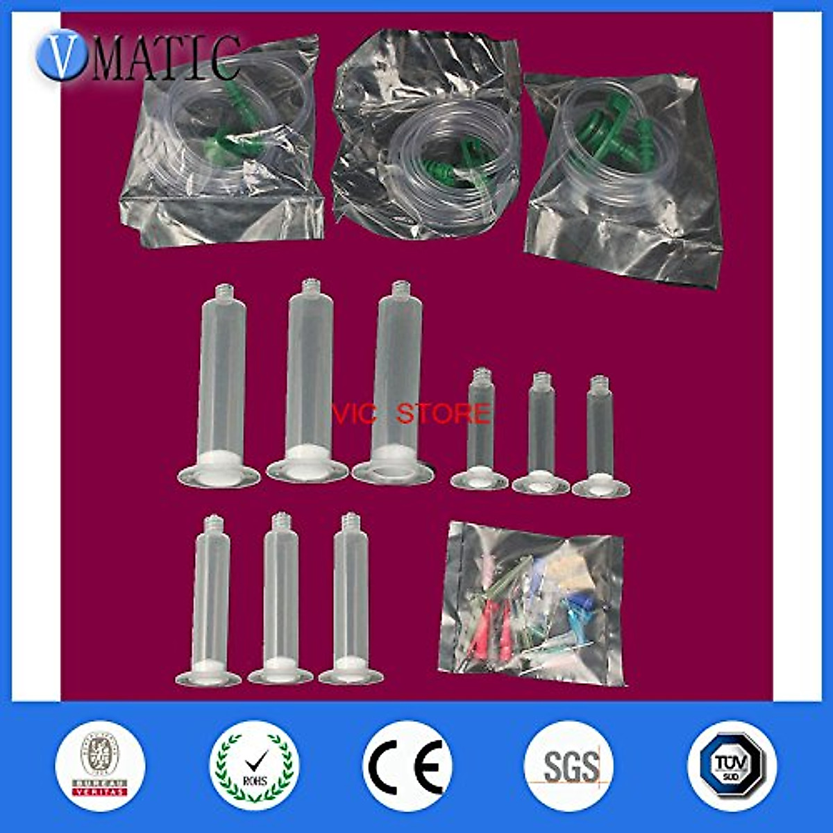Liquid Dispensing Adhesive Glue Plastic Pneumatic Syringe + Dispenser Syringe Adapter Fitting Valve 5/10/30 Cc Ml + Syringe Needles